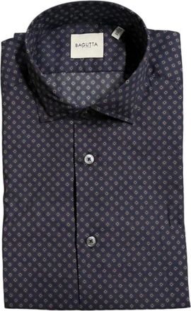 Bagutta Homme, Chemises, Bleu, Taille: S Slim Fit Shirt