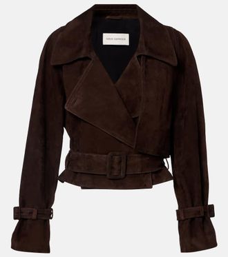 Nour Hammour Cropped-Jacke Hatti aus Veloursleder