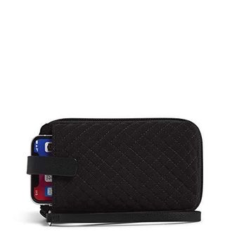 Vera Bradley womens Microfiber Smartphone With Rfid Protection Wristlet, True Black, One Size US
