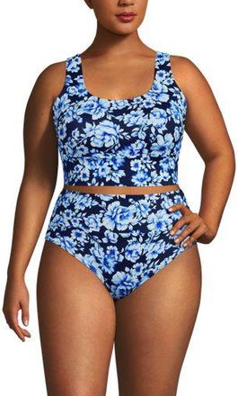 Lands End Midkini-Set, Damen, Größe:52-54 plus, Blau, Elasthan/Metall/Nylon-Mischung, by Lands End