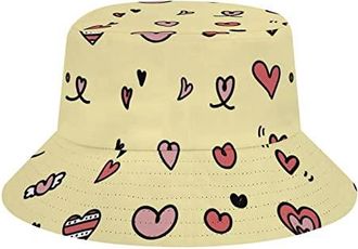 Generic Coeur (15) Seau Chapeau Respirant Chapeau De Pêcheur Anti-UV Casquettes Visières pour Voyage Randonnée Plage