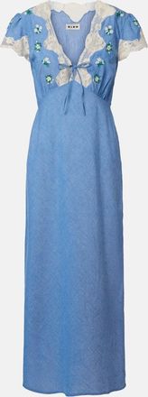 Rixo Robe midi Amari en dentelle &agrave; fleurs