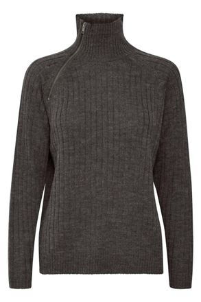 Ichi IHNOVO LS11 - Pullover - 20119045, Gr&ouml;&szlig;e:M, Farbe:Dark Grey Melange (200319)