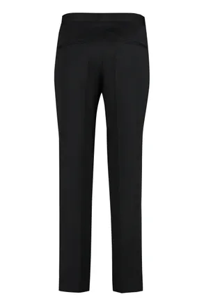 Jil Sander Womens Wool Cropped Trousers Black Virgin