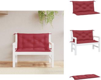 vidaXL Gartenbank-Auflagen 2 Stk. Weinrot 100x50x7 cm Oxford-Gewebe - Sitzkissen - Gartenkissen - Outdoorkissen - Balkonkissen - Terrasse