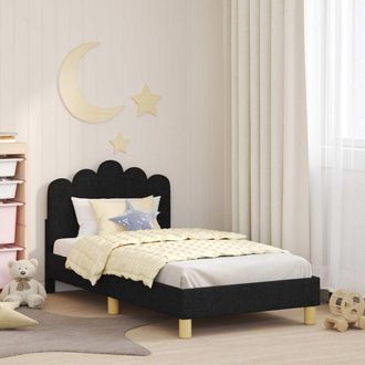 vidaXL vidaXL Cadre de lit pour enfants avec t&ecirc;te de lit Noir 80 x 160 cm