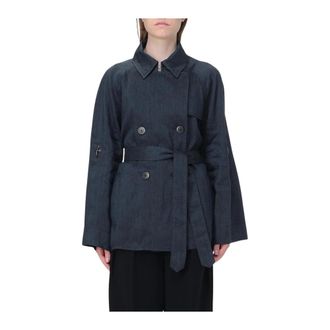Fay Wei&szlig;e Trenchcoat mit G&uuml;rtel - - Coats - Damen - Schwarzk - L