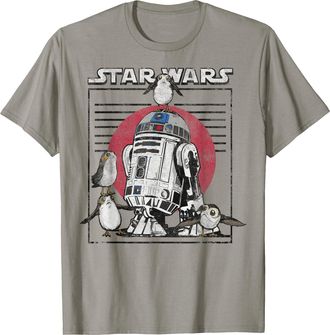 Star Wars Last Jedi Flock of Porgs Surround R2-D2 T-Shirt T-Shirt