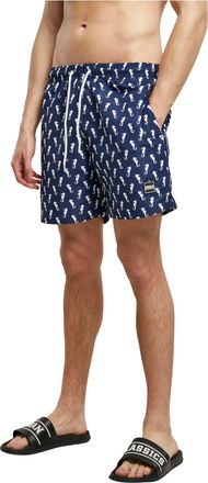 Urban Classics Herren Swim Shorts - Schnelltrocknende Badehose mit Innenslip und Taschen f&uuml;r Strand Pool Urlaub und sportliche Aktivit&auml;ten,Navyseahorse,L