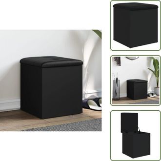 vidaXL The Living Store Sitzbank mit Stauraum Schwarz 42x42x45 cm Holzwerkstoff - Wohnzimmer Dekoration - Stauraumbank - Garderobe - Eckschrank