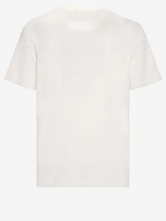 Maison Margiela Mens T-Shirt With Adhesive Tape Detail White Cotton T-Shirts And Polos