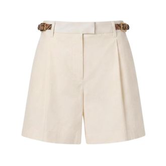 Burberry Femme, Shorts, Blanc, Taille: 36 FR Short &agrave; Carreaux en Popeline de Coton