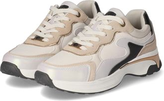 Mexx Damen Schn&uuml;rhalbschuh in beige-Kombi - Gr. 40