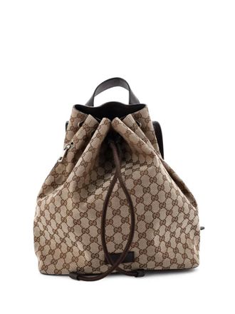 Gucci Drawstring GG Canvas Medium backpack - Marron