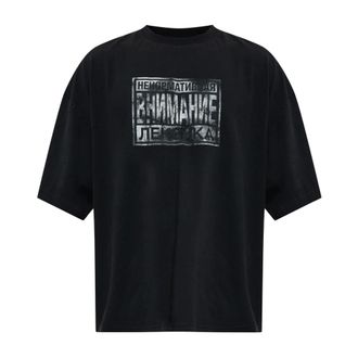 VETEMENTS Homme, Tops, Noir, Taille: XS T-shirt imprim&eacute;