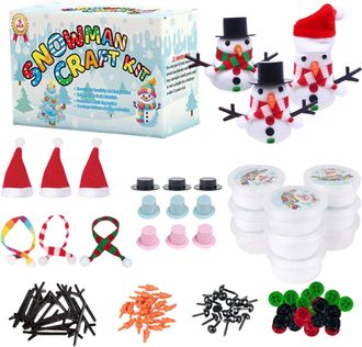Generico Snowman Craft Kit - Clay Kit, 19,9 x 12,9 x 6,4 cm (7,48 x 4,72 x 2,55 Zoll) | Hands-On Learning Winter Kunst und Handwerk Aktivit&auml;t, Kindergarten Spi