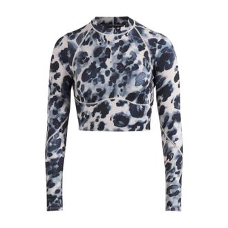 adidas by Stella McCartney Femme, Sport, Multicolore, Taille: 38 FR Training Longsleeve Crop Printed Top