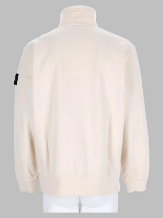 Stone Island Half-Zip Logo Patch Sweatshirt - Ivory