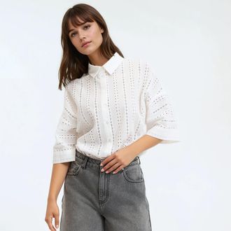 La Redoute Collections Chemise Ample En Broderie Anglaise Manches Coudes