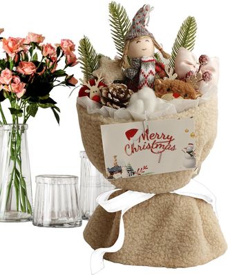 Generic K&uuml;nstliche Weihnachtsblumen | Centerpieces mit Licht - k&uuml;nstliche Blumen, Puppe, Bouquet, f&uuml;r Zuhause, Winter, Party, Hochzeit, Geburtstag, Girlfriend