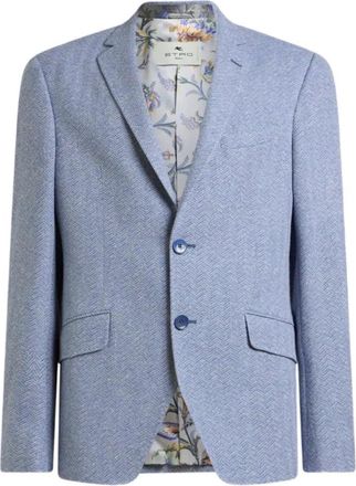 Etro Homme, Vestes, Bleu, Taille: L Veste en coton et lin