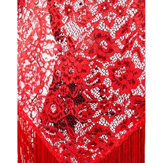 Doris S Doris S, Femme, Accessoires, Rouge, Taille: ONE Size Lace Shawl