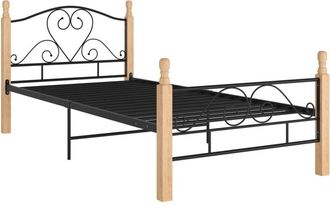 vidaXL Bettgestell Schwarz Metall 90x200 cm Vidaxl