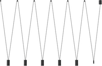 Licht-Erlebnisse XXL H&auml;ngeleuchte Schwarz L: max. 244cm 5x GU10 verstellbare H&auml;ngelampe Wohnzimmer Esstisch