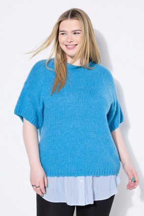 STUDIO UNTOLD Strickpullover Pullover Oversize Shape Fancy-Strick Halbarm