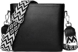 Generic Sac à bandoulière en cuir de vache véritable pour femme, noir, 27CM 11CM 15CM