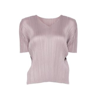 Pleats Please Issey Miyake Pleated V-neck T-shirt
