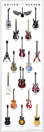 1art1 Gitarren Poster Kunstdruck Bild und Kunststoff-Rahmen - Guitar Heaven, Rock Hall of Fame (91 x 30cm)