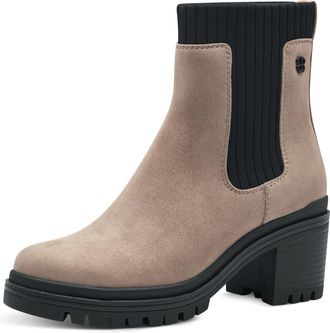 s.Oliver Damen Chelsea Boots mit Blockabsatz Vegan, Braun (Taupe), 39 EU