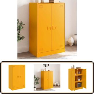 vidaXL Sideboard Senfgelb 67x39x107 cm Stahl - Sideboard - Regal - Wohnzimmermöbel - Schreibtischschrank - Stauraum