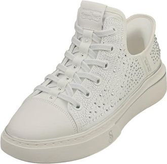 Skechers Femme Snoop One Rhine-Stoned Basket, White Rhinestone Canvas, 36 EU