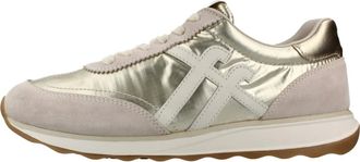 FitFlop Femme, Chaussures, Gris, Taille: 39 EU Retro-Q Baskets en Tissu M&eacute;tallis&eacute;/Su&egrave;de