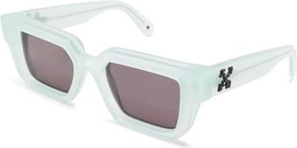 Off-white unisex, Accessoires, Vert, Taille: 52 MM Lunettes de Soleil en Ac&eacute;tate Vert Design &Eacute;l&eacute;gant