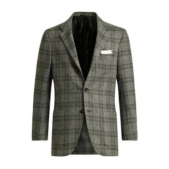 Kiton Karierte Kaschmir-Mantel - - Jackets - Herren - Grau - XL