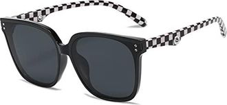 Generic Lunettes de soleil carrées tendance pour hommes et femmes 2025 pour tir de rue vacances en plein air (couleur : C, taille : moyen), E, Taille unique