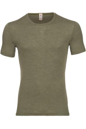 Engel Natur, Herren T-Shirt, Wolle und Seide (46-48, Olive)