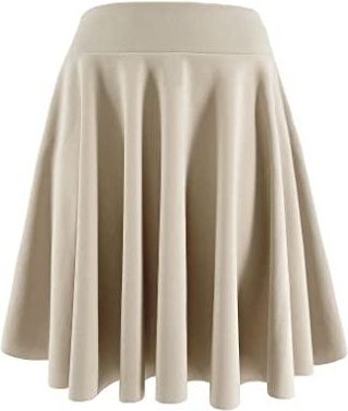 JOPHY & CO. Jupe pliss&eacute;e midi pour femme, polyvalente, taille &eacute;lastique (r&eacute;f : 7089), beige, XXL