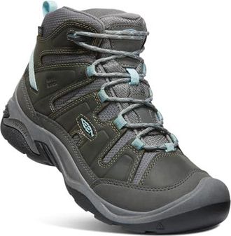 Keen Femme Circadia Mid Waterproof Botte de randonnée, Steel Grey/Cloud Blue, 39.5 EU