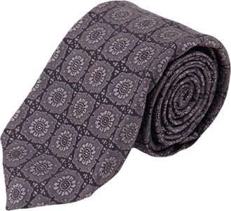 Kiton Cravate en soie &agrave; micro-motif - Homme - Accessoires - Violet - Taille: ONE Size