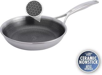 Zwilling Peak Bratpfanne 20 cm, Edelstahl, Antihaft-Wabenbeschichtung, Besonders kratzfest, Alle Herdarten, Induktionsgeeignet, Silber-Schwarz