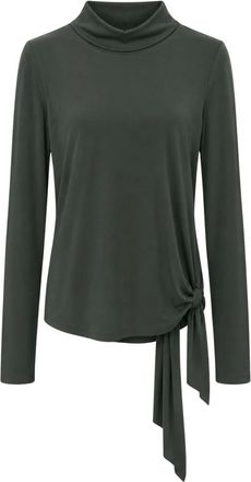 Meimeij Haut &agrave; col rond drap&eacute; - Femme - Tops - Vert - Taille: 38 FR