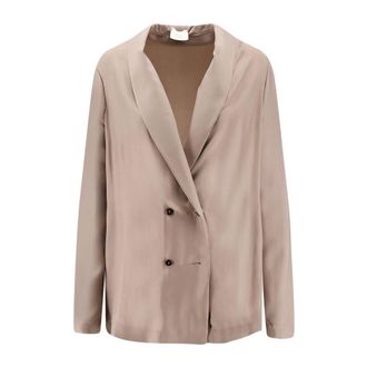 Alysi Femme, Vestes, Beige, Taille: 40 FR Blazer crois&eacute; en soie