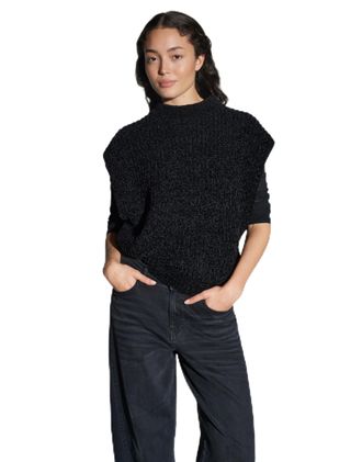 OPUS Damen Pullunder | PEXTO Loose Pullunder aus Chenillegarn Black, 36