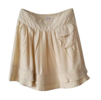 Miu Miu beige pleated mini skirt Size M
