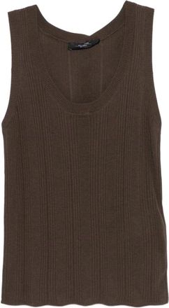 Max Mara Femme, Tops, Brun, Taille: 42 FR Top smanicato Cose
