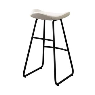 Generic Barhocker aus Schmiedeeisen mit R&uuml;cken- und Fu&szlig;st&uuml;tze, Sitzfl&auml;che aus PU-Leder, moderner Hochstuhl f&uuml;r K&uuml;chentheke, langlebig und komfortabel